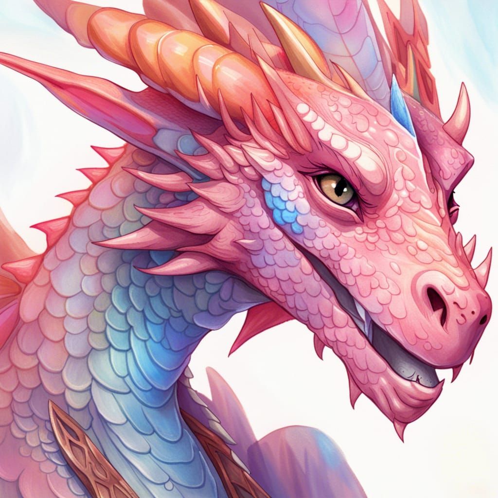 Smiling dragon headshot for dnd - AI Generated Artwork - NightCafe Creator
