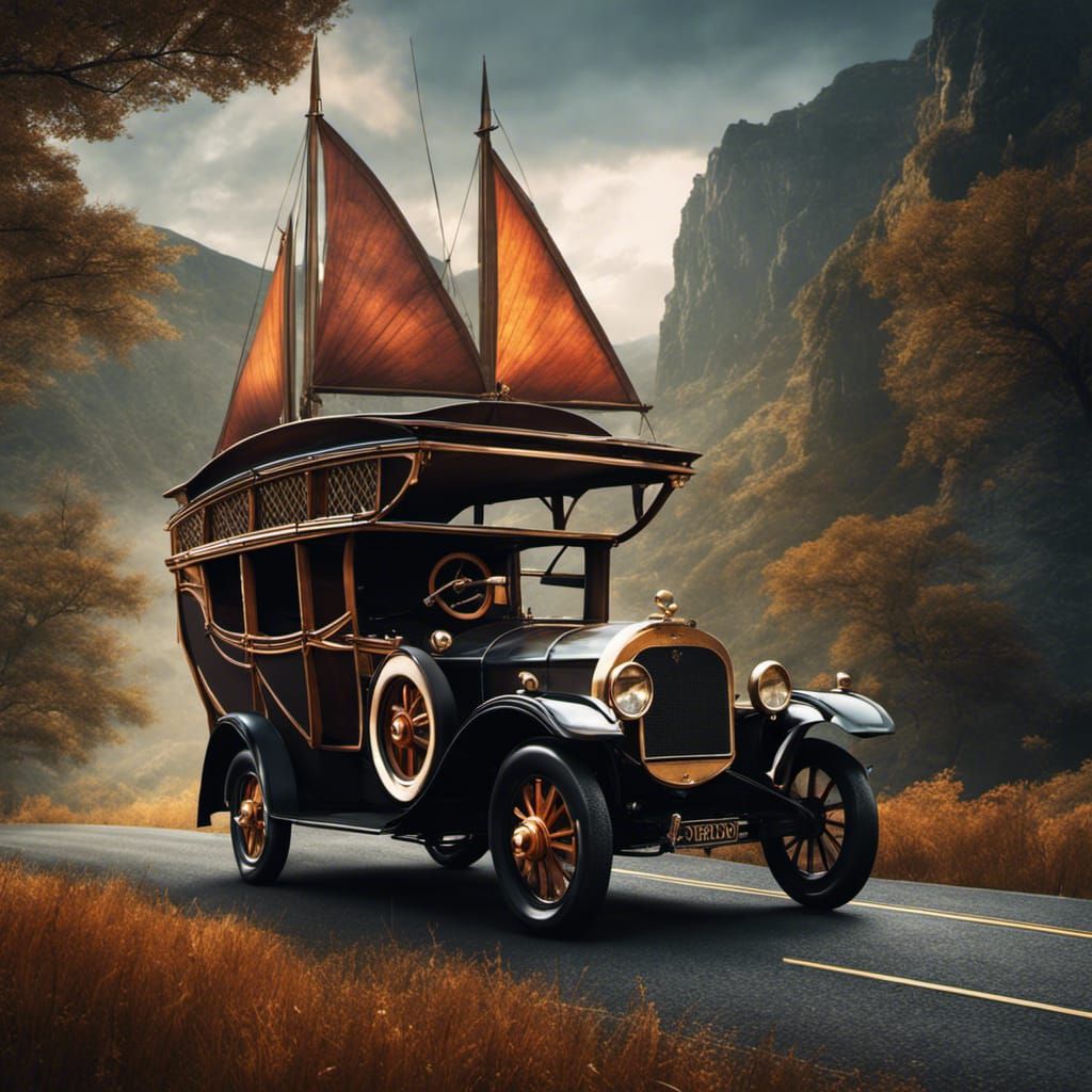 Wind Powered Car - AI Generated Artwork - NightCafe Creator
