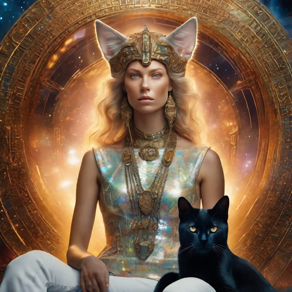 The goddess Freya in a chariot drawn by her two powerful cats. 8k ...