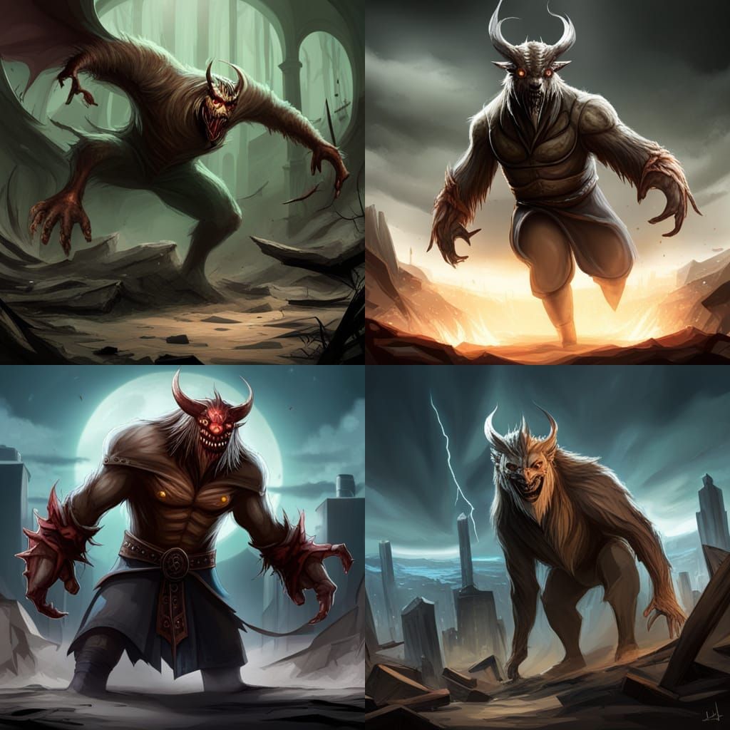 create a terrifying beast in int's full appearance - AI Generated ...