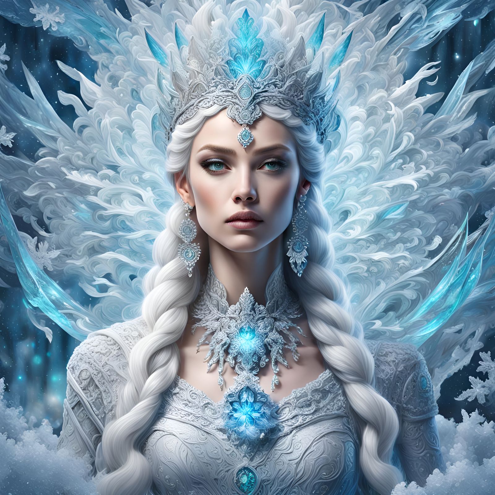 Hemora Glacialia the ice goddess - AI Generated Artwork - NightCafe Creator