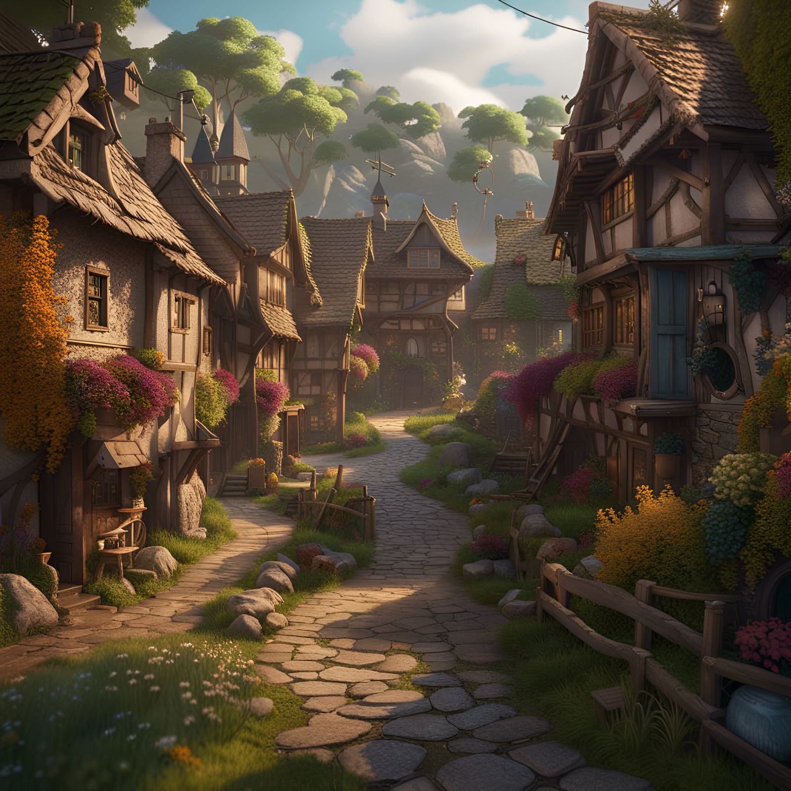 Village - AI Generated Artwork - NightCafe Creator