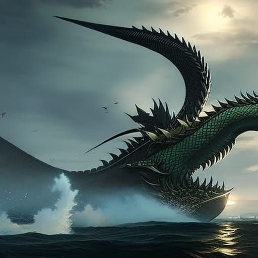 titanic dragon dark evil, by artist "Junji Ito", Anime, Manga, Hand ...