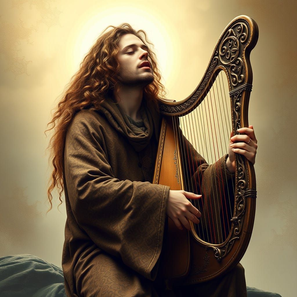 Celtic Bard - Mystical Druidic Bard Plays Majestic Celtic Ha...