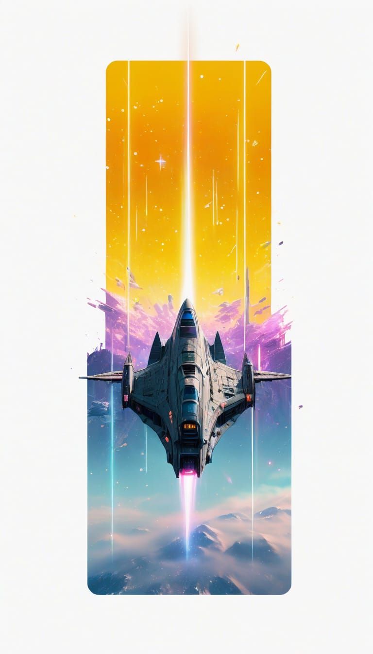 Hyperrealistic Star Trek Starship in Vibrant Cosmi... - AI Art