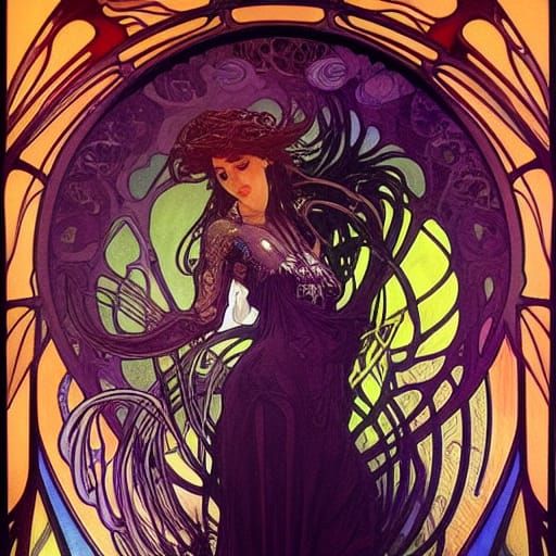 Eldritch Gothic Art in Triadic Colors - AI Art