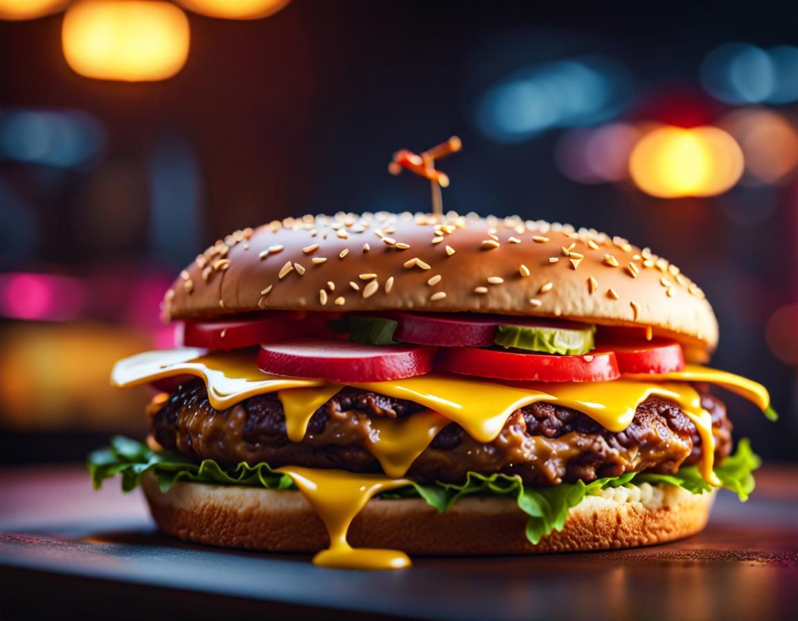 Beautifully Cheeseburger on, intricate details, HDR, beautifully shot ...