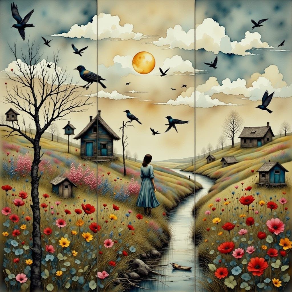 surreal spring - Surrealist Spring Scene in Watercolor and ...
