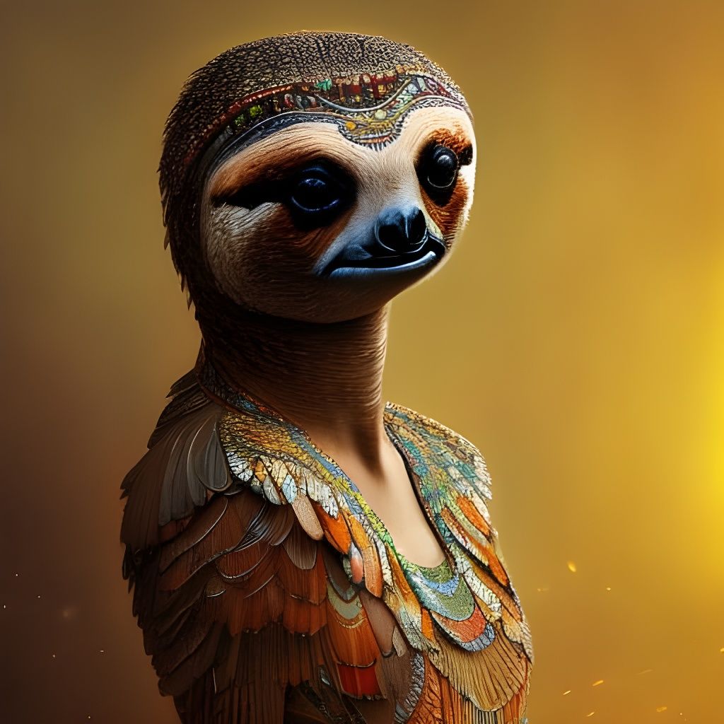 Serene Egyptian Sloth Goddess - AI Generated Artwork - NightCafe Creator