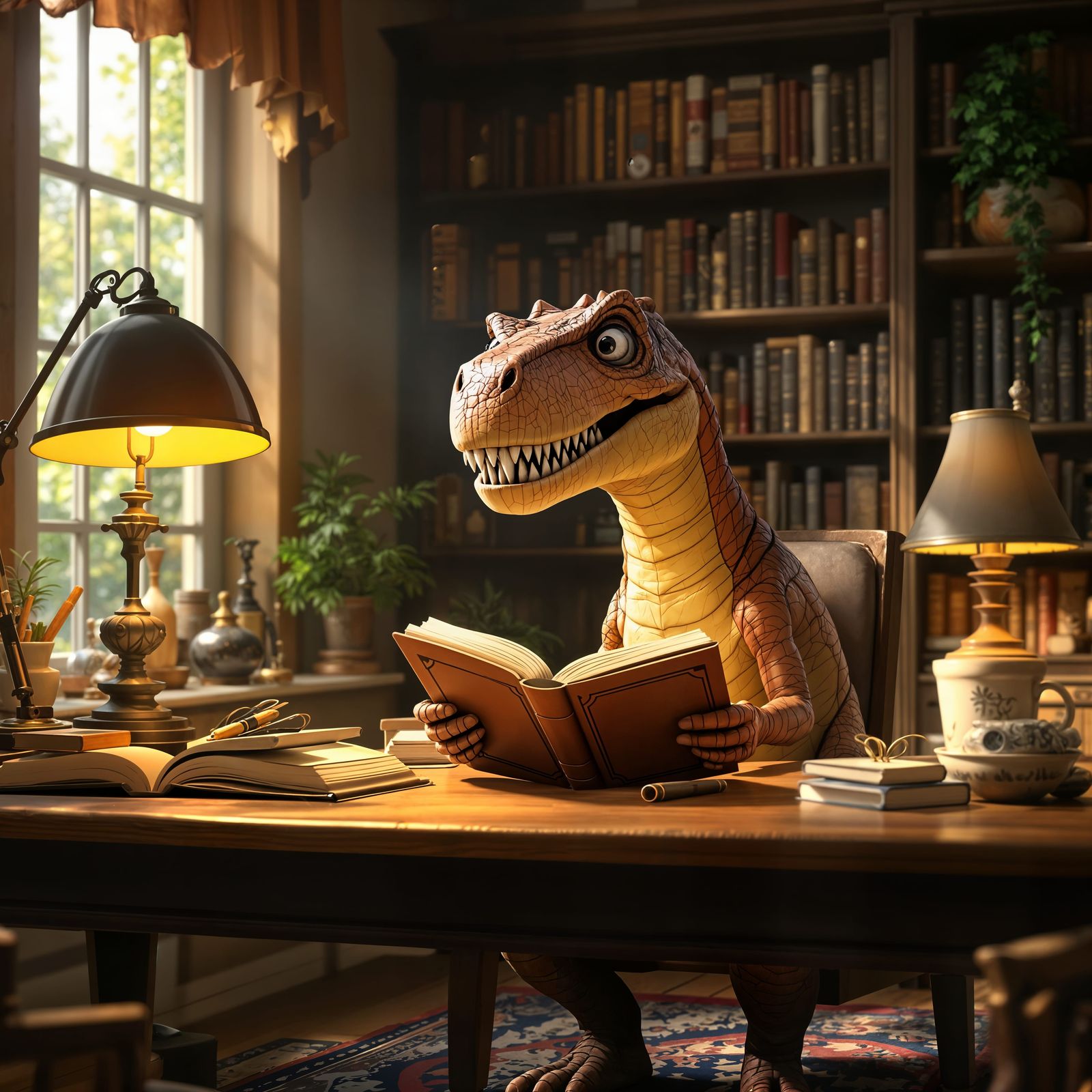 “I love this raptor chapter!” - Velociraptor in Cozy Study,