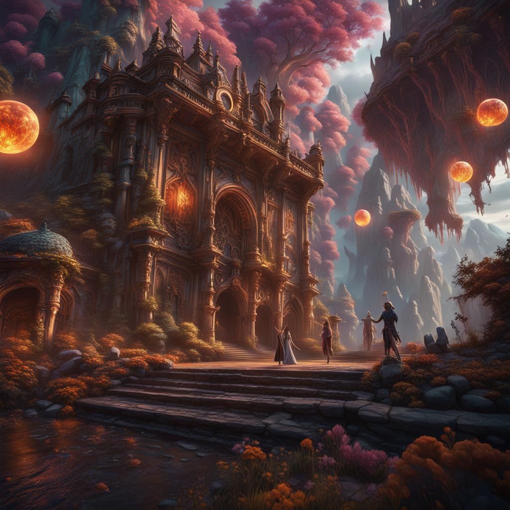 Dimensional worlds flow between worlds - AI Generated Artwork ...