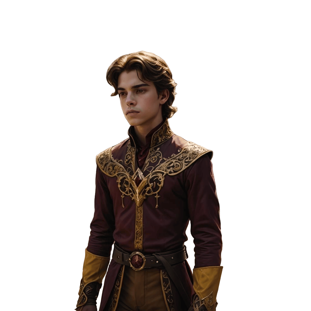 Ethereal Prince in Marble Castle Courtyard - AI Art