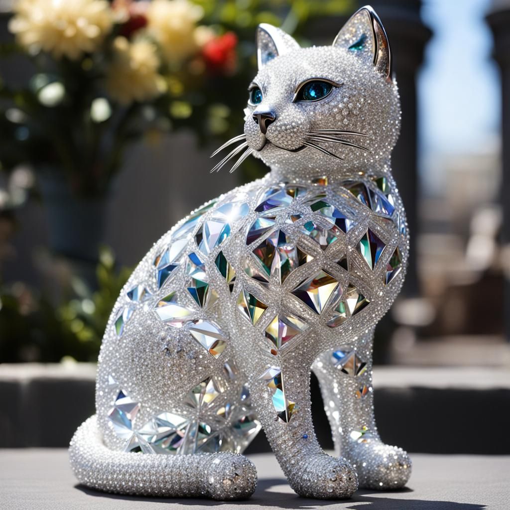 Diamond Feline Design - AI Generated Artwork - NightCafe Creator