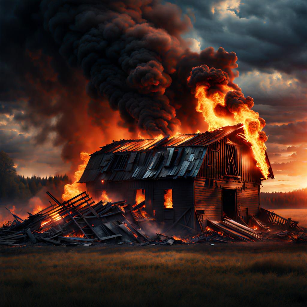 "The barn burned down, burn the house down" - AI Generated Artwork ...