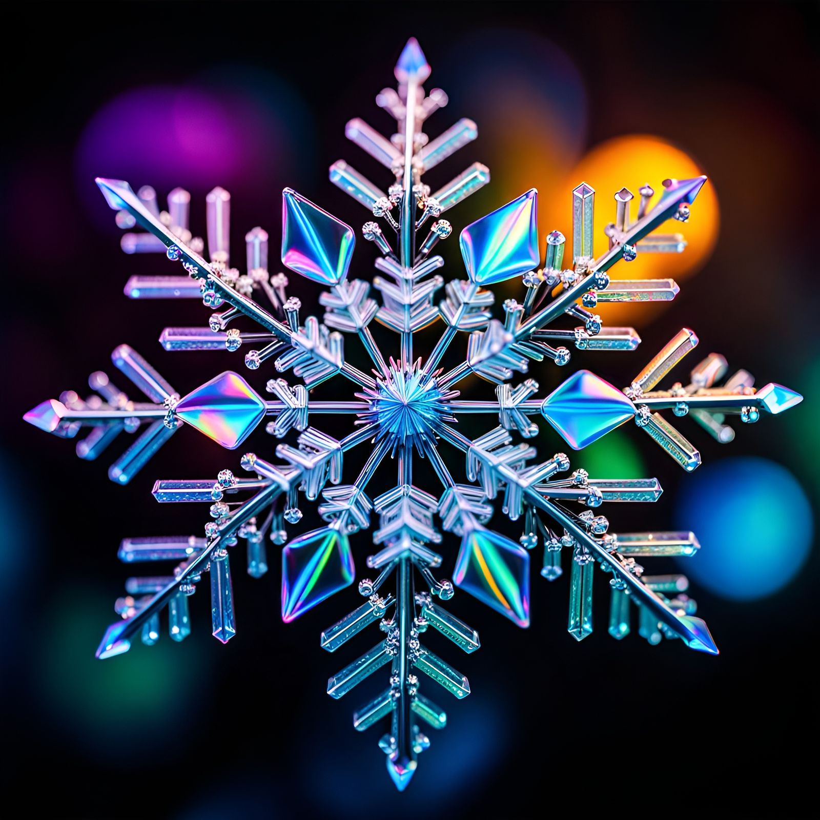 Holographic snowflake - AI Generated Artwork - NightCafe Creator