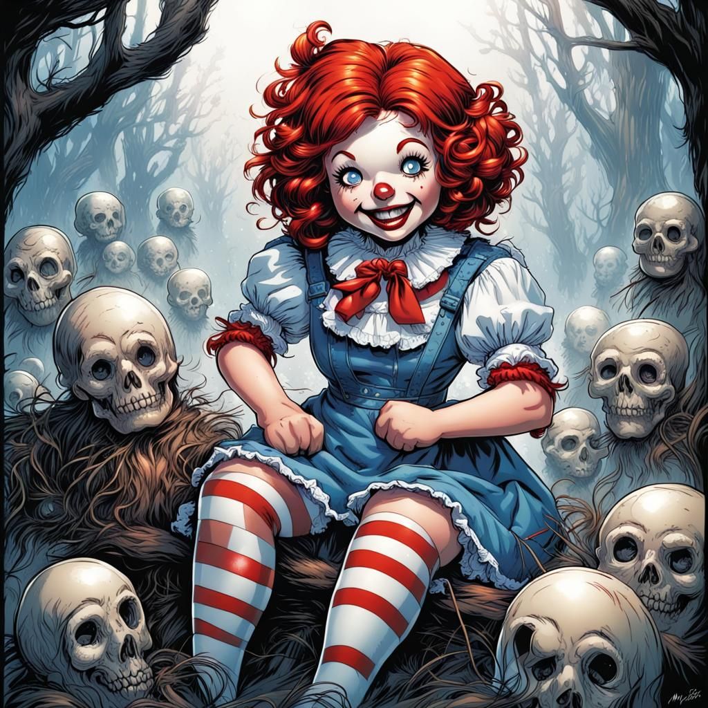 Raggedy Ann pinup - AI Generated Artwork - NightCafe Creator
