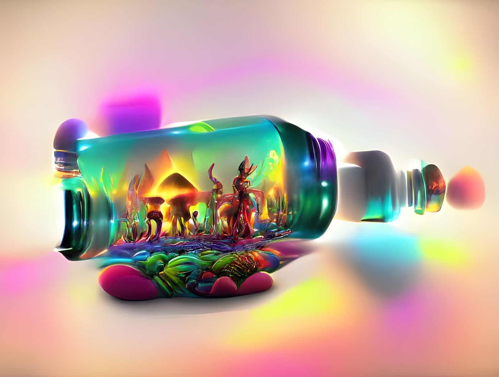 DMT Hallucinations in a Bottle - AI Generated Artwork - NightCafe Creator