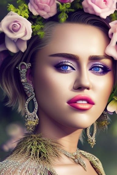 Miley Cyrus - Flowers - AI Generated Artwork - NightCafe Creator