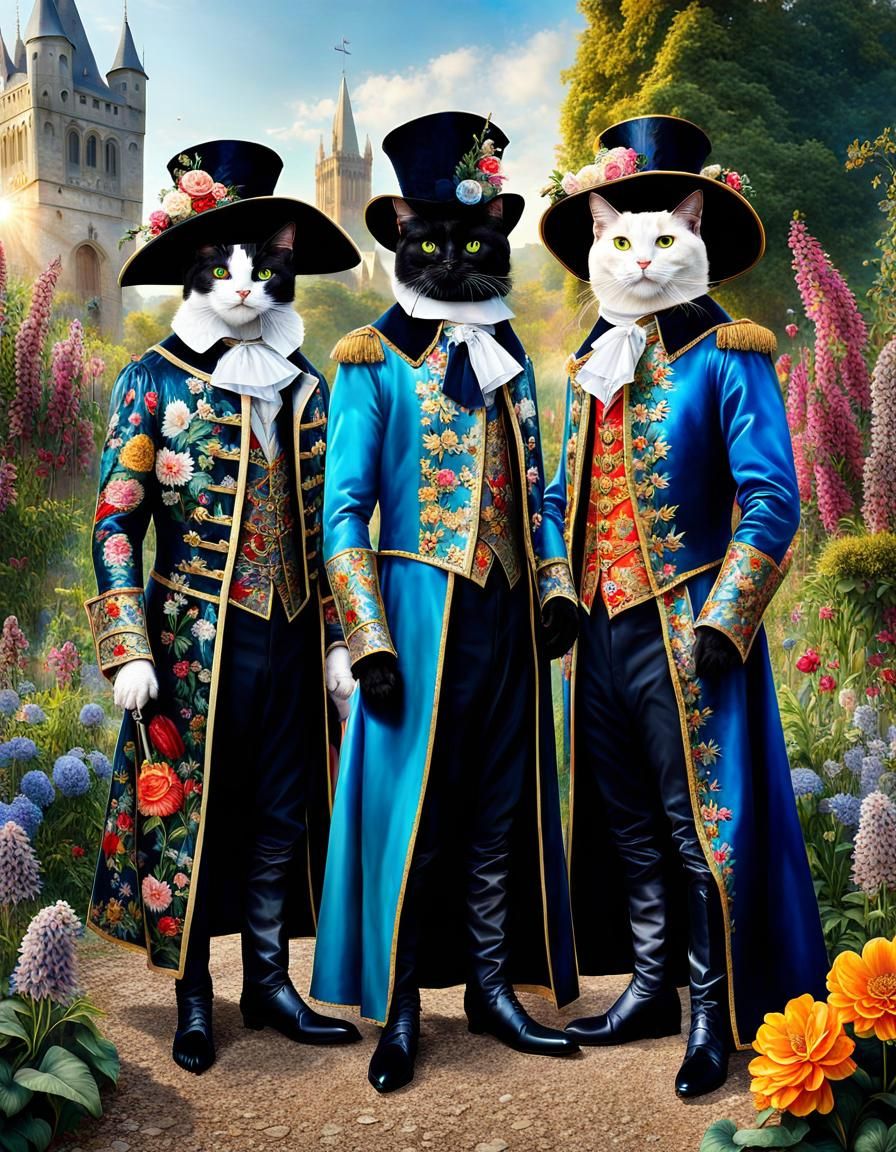 Three Mus-cat-teer's - AI Generated Artwork - NightCafe Creator