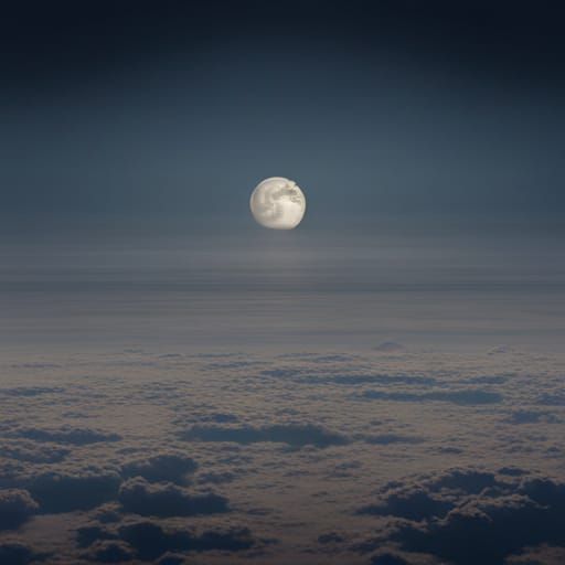 Filming a clear sky at night time, the moon is radiant at night, a ...