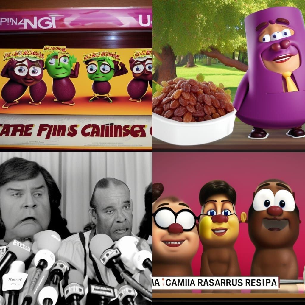 The California Raisins press conference - AI Generated Artwork ...