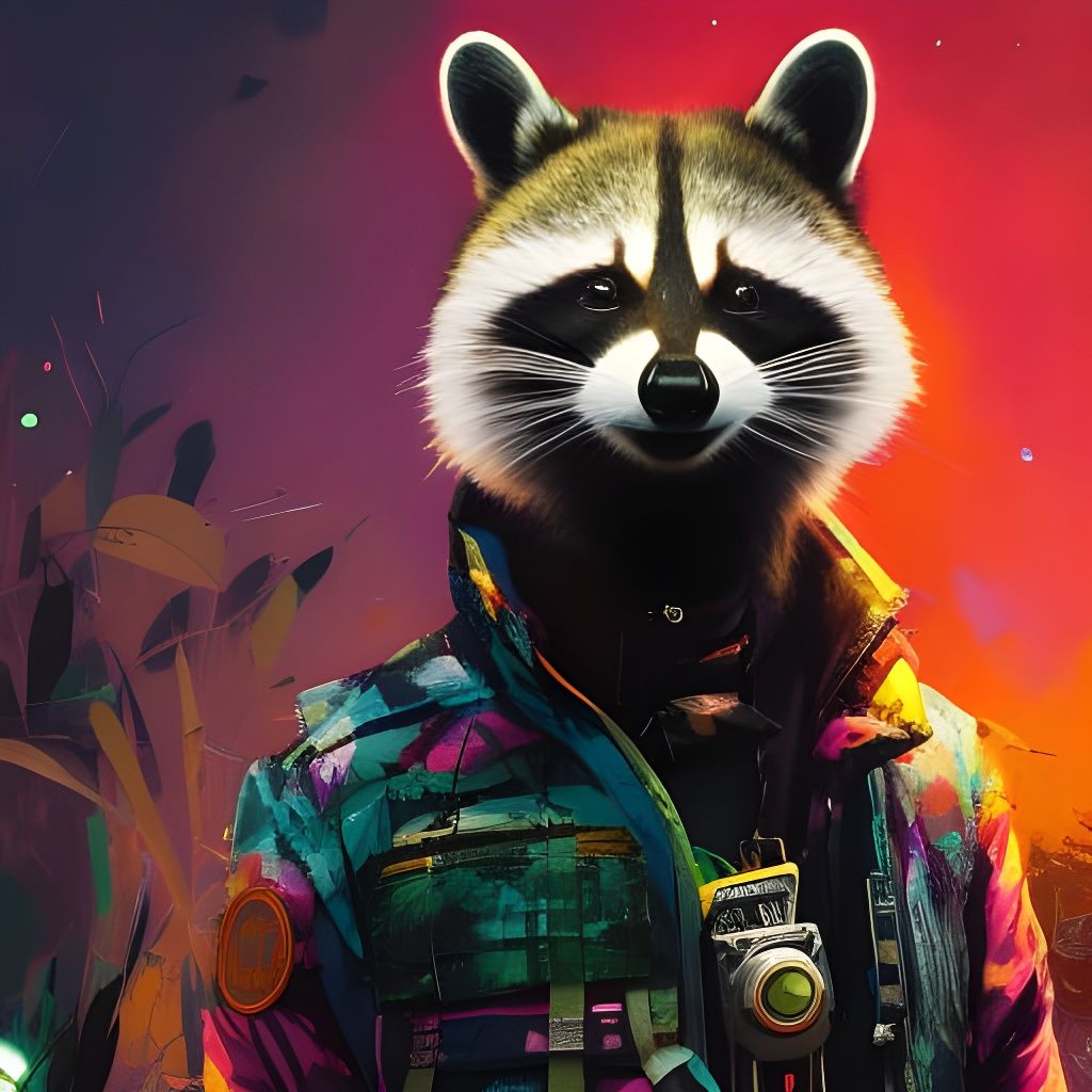 Happy Racoon - AI Generated Artwork - NightCafe Creator