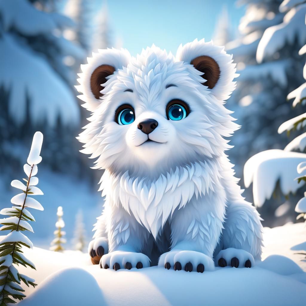 Snow cub - AI Generated Artwork - NightCafe Creator