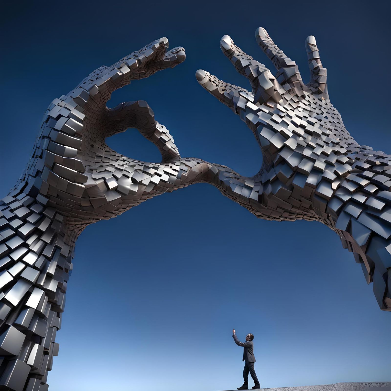 “High Five—OK” (Surreal Hand Gestures Sculpture) 🙌👌 - AI Generated ...