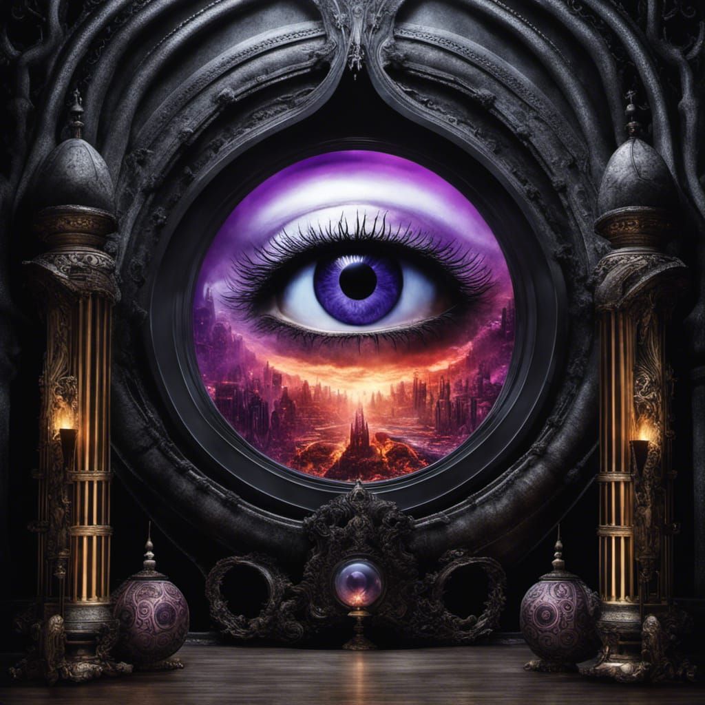 Obsidian Eye Portal of Cityscape - AI Generated Artwork - NightCafe Creator