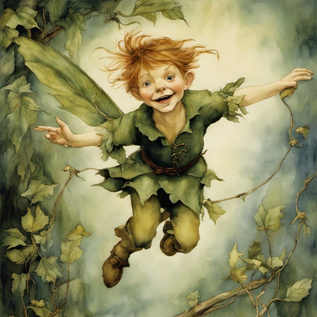 Peter Pan in flight by Wendy Froud - AI Generated Artwork - NightCafe ...