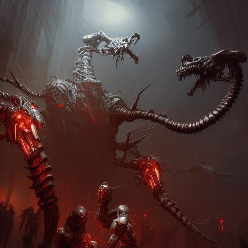 Bone Hydra Cybernetic Mechanical Infection - AI Generated Artwork ...