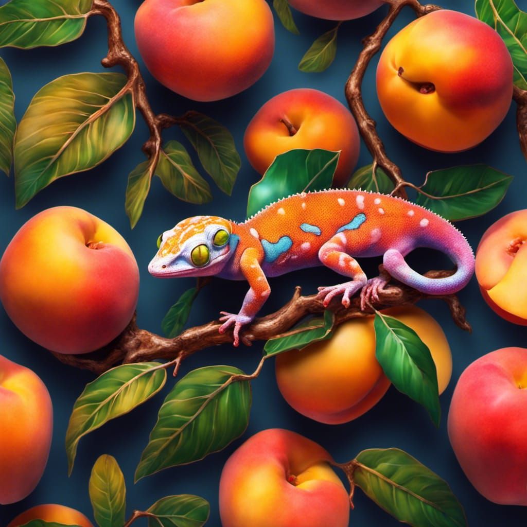 Peach Gecko - AI Generated Artwork - NightCafe Creator