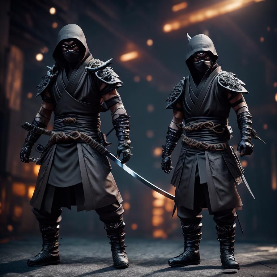 Duo shadow ninjas - AI Generated Artwork - NightCafe Creator