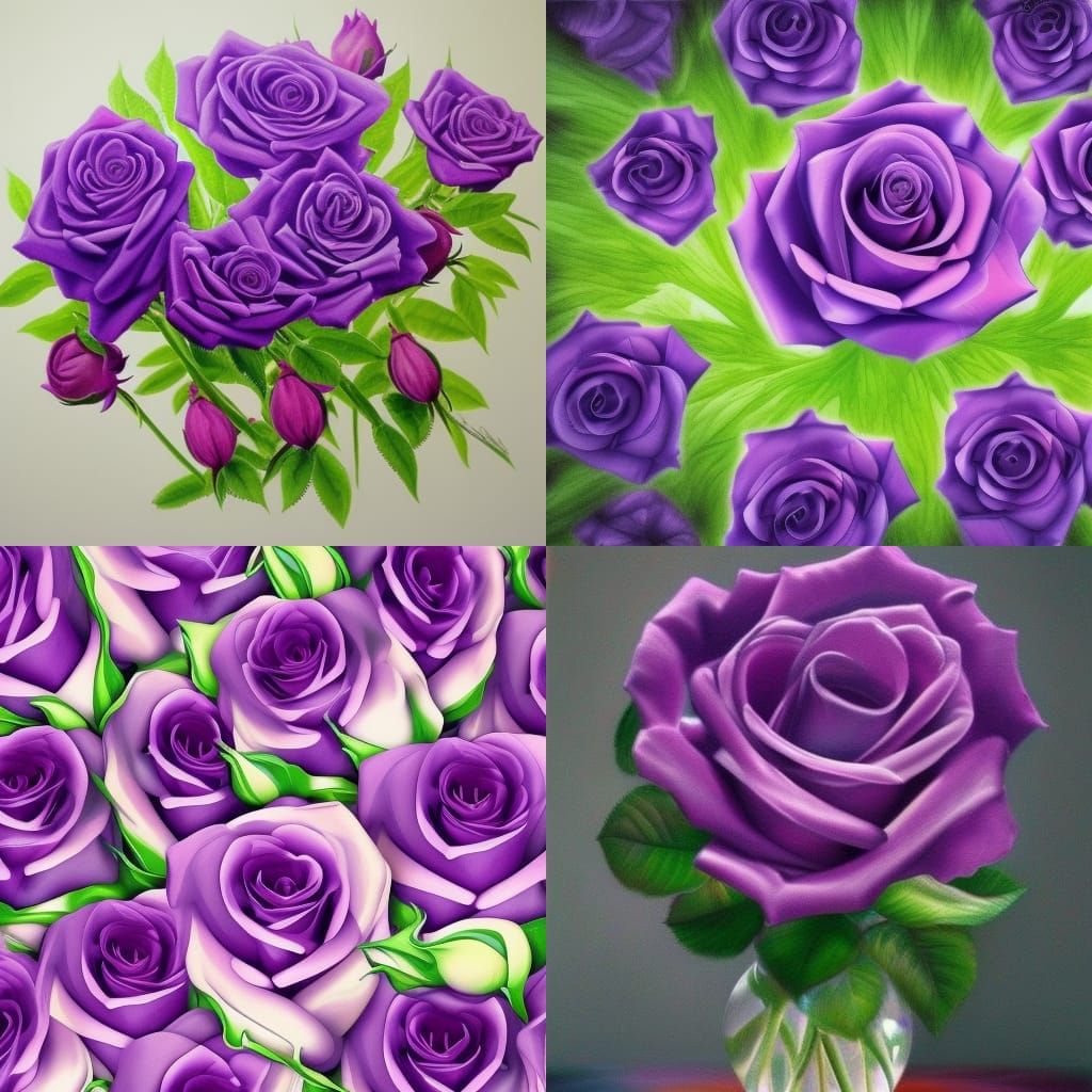 Purple Roses 3 - AI Generated Artwork - NightCafe Creator