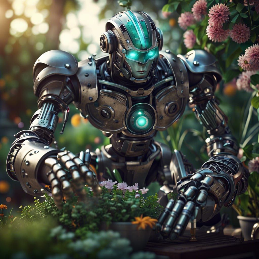 Real steel cyborg robot butler - AI Generated Artwork - NightCafe Creator