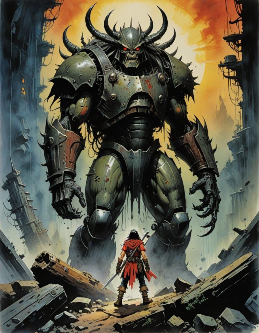 Cyberpunk Comic Art in Vibrant Watercolor Style - AI Art