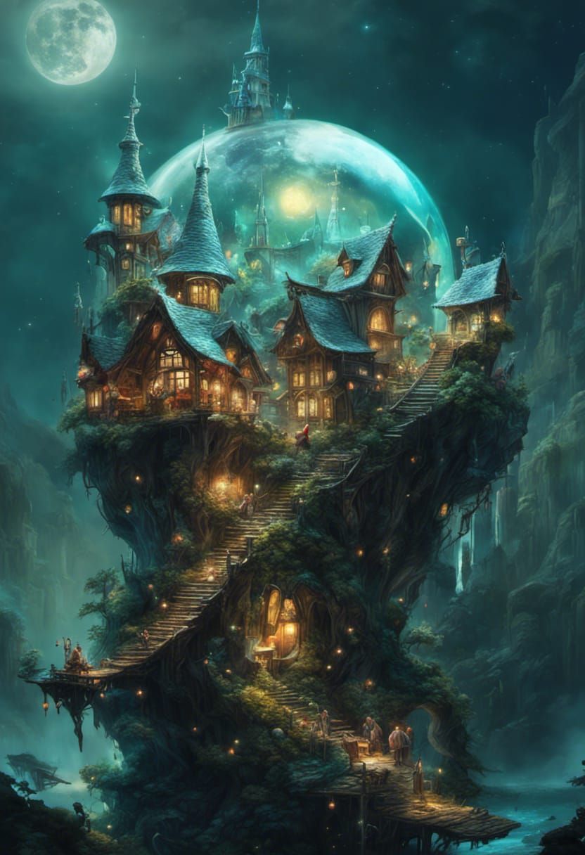 Pixie Village - AI Generated Artwork - NightCafe Creator