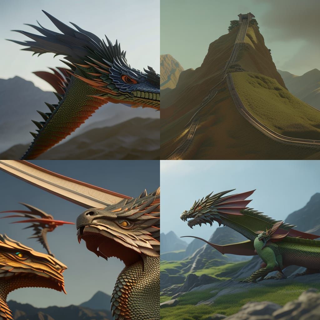 Dragon /dragon scales /8k resolution, portrait, CGI, high quality, high ...