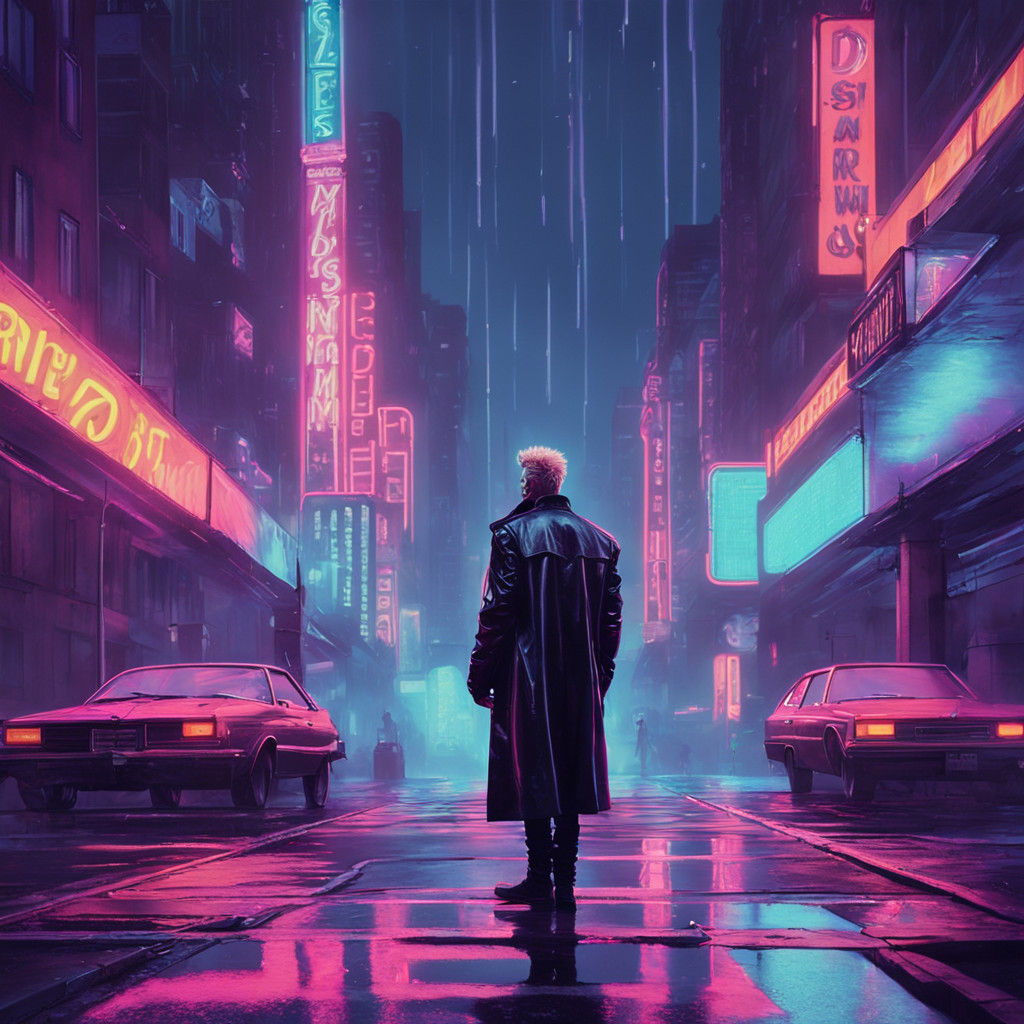 Synthwave Billy Idol - Moody Neon Cityscape Capturing Billy ...