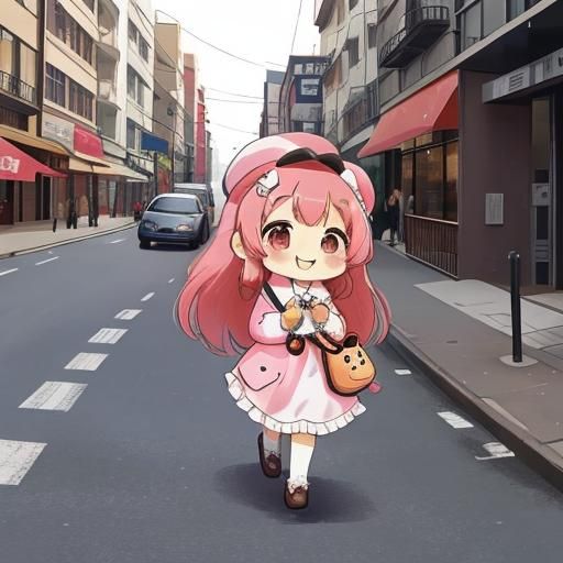 Kawaii, the girl carrying a plushie, attracted smiles from passersby as ...