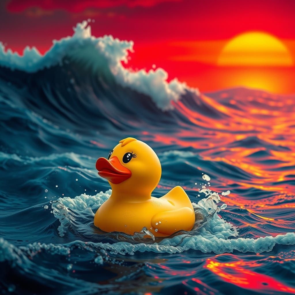 Abandoned Duck Explores The Vast Sea...