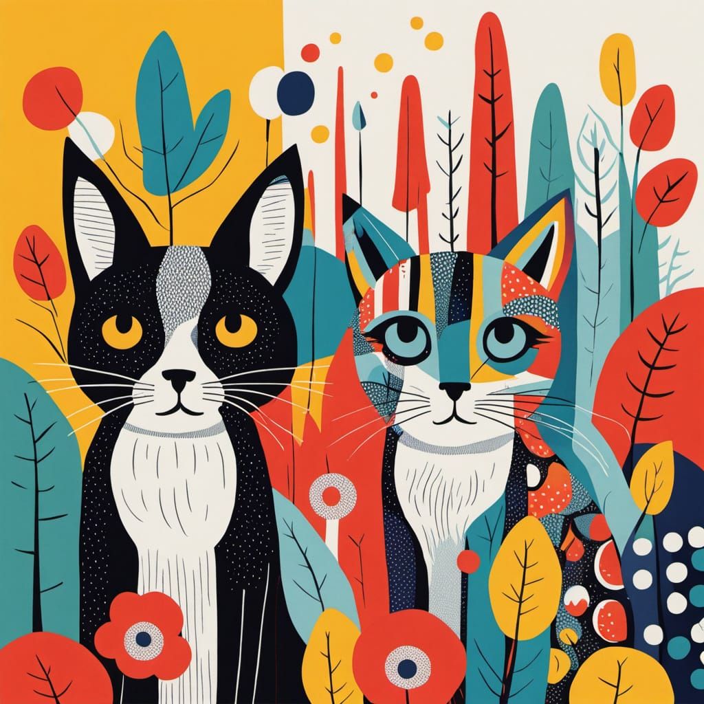 Cartoon Style Animal Couples: Catcore