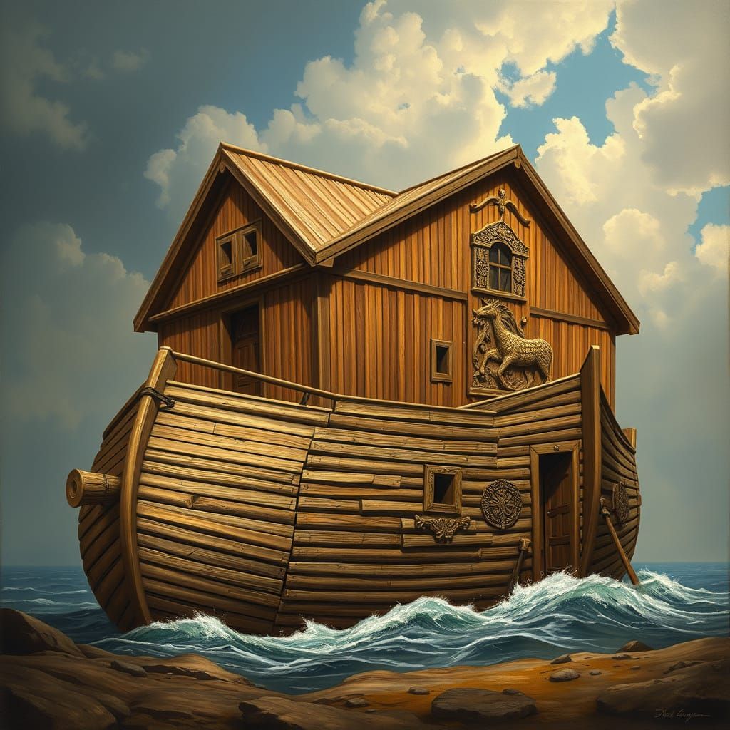 Noah's Ark, length of ship 300 cubits, width of ship 50 cubits, height ...