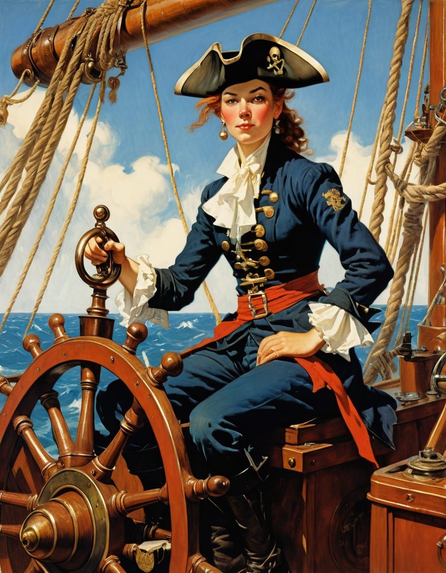 Pirate Captain Illustration in Golden Age Style - AI Art