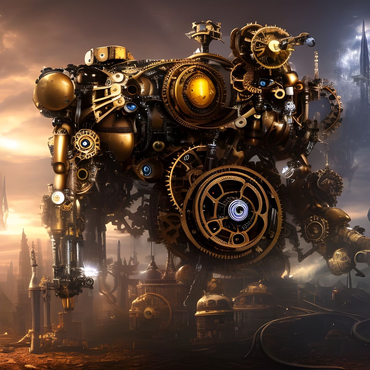 highly intricate, sophisticated and complex digital painting; steampunk ...