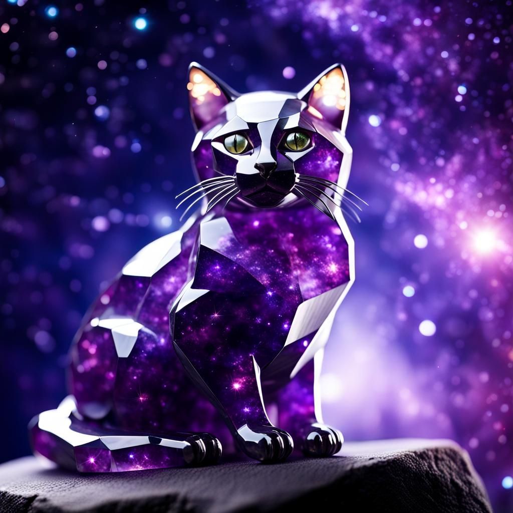 Amethyst Cat - AI Generated Artwork - NightCafe Creator