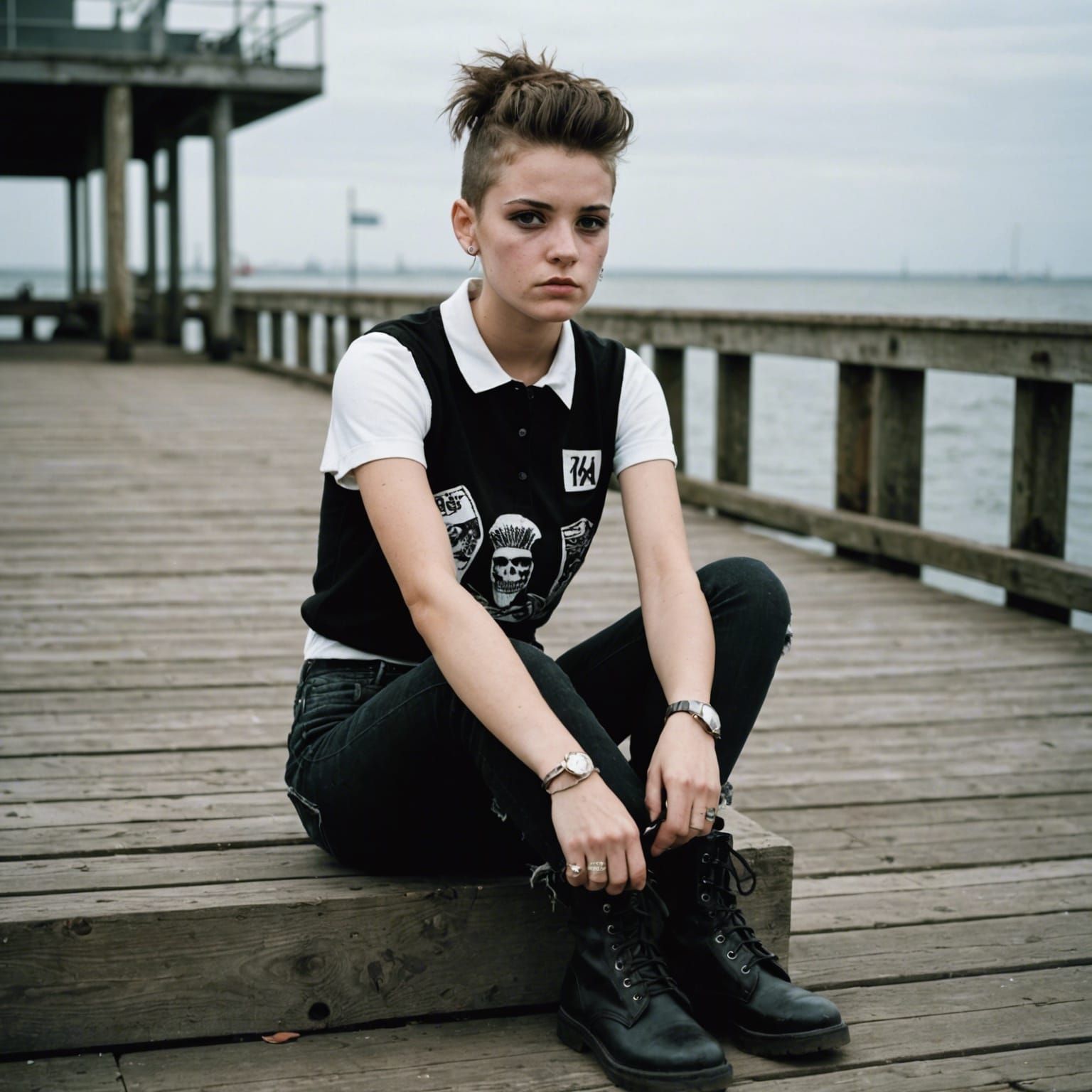 "a skinhead pretty brunettes' stoned young girl dresses as a punk ...