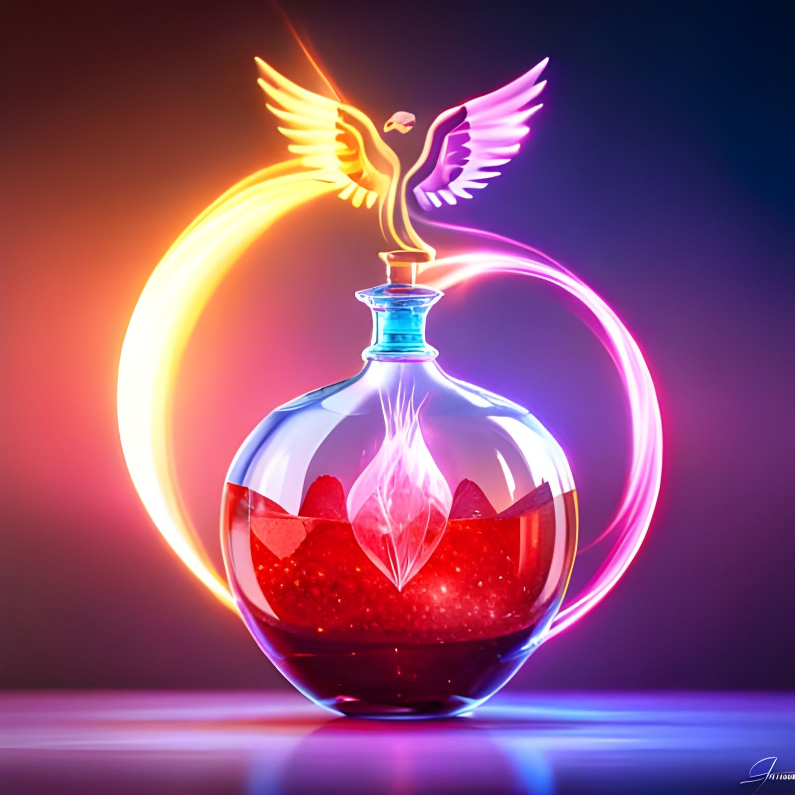 Phoenix Down Potion - AI Generated Artwork - NightCafe Creator