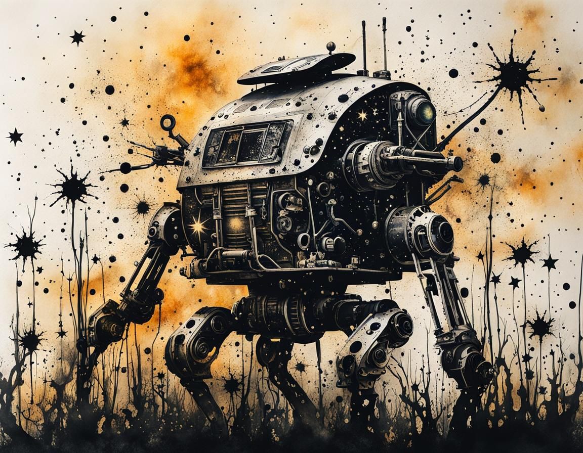 Robot Ink Art 1 - AI Generated Artwork - NightCafe Creator