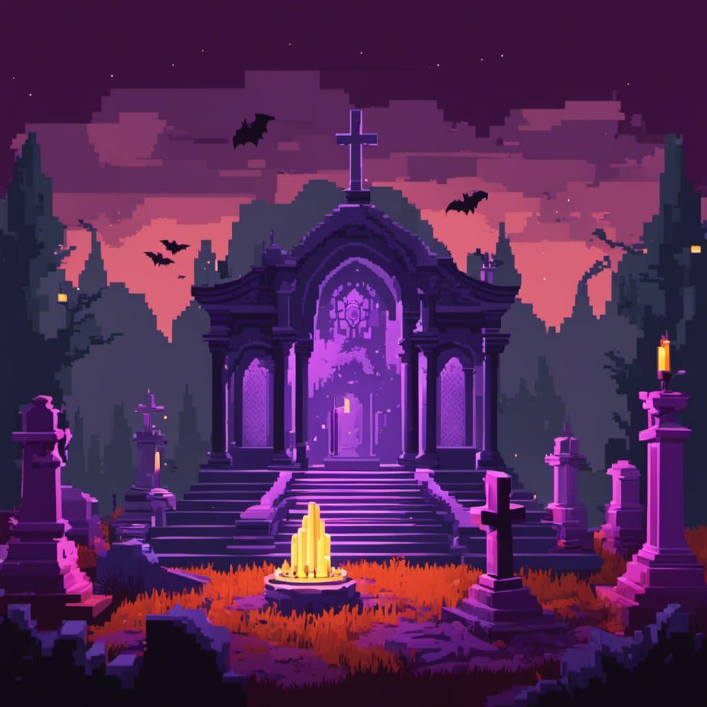 pixel cemetery. - AI Generated Artwork - NightCafe Creator